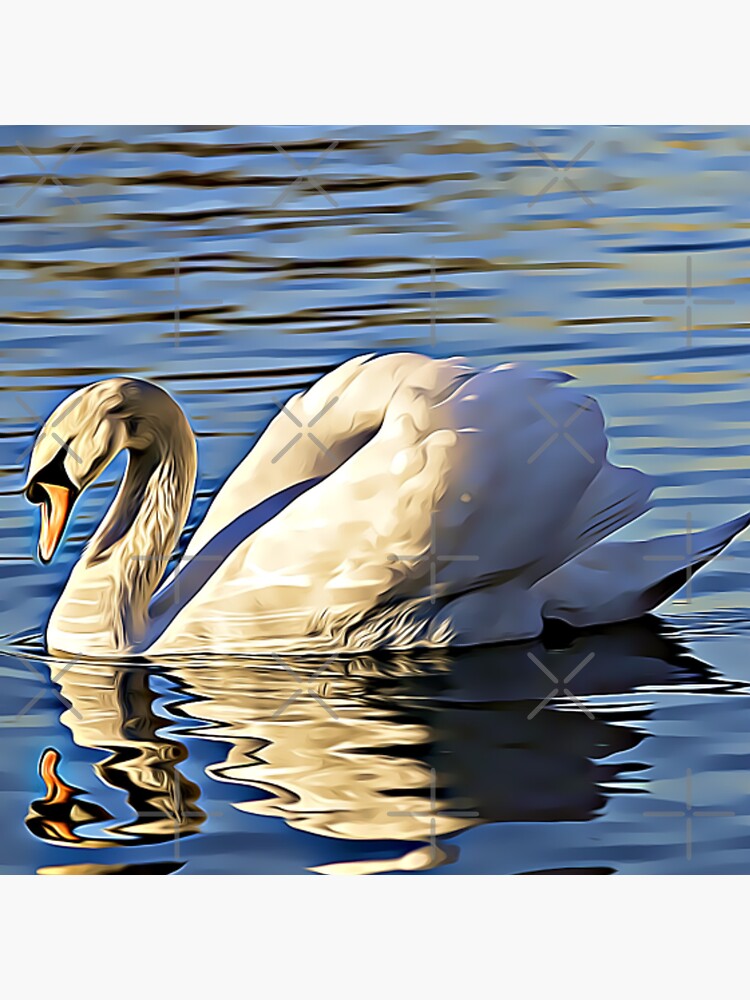"Swan digital paint" Sticker for Sale by DeanDK | Redbubble