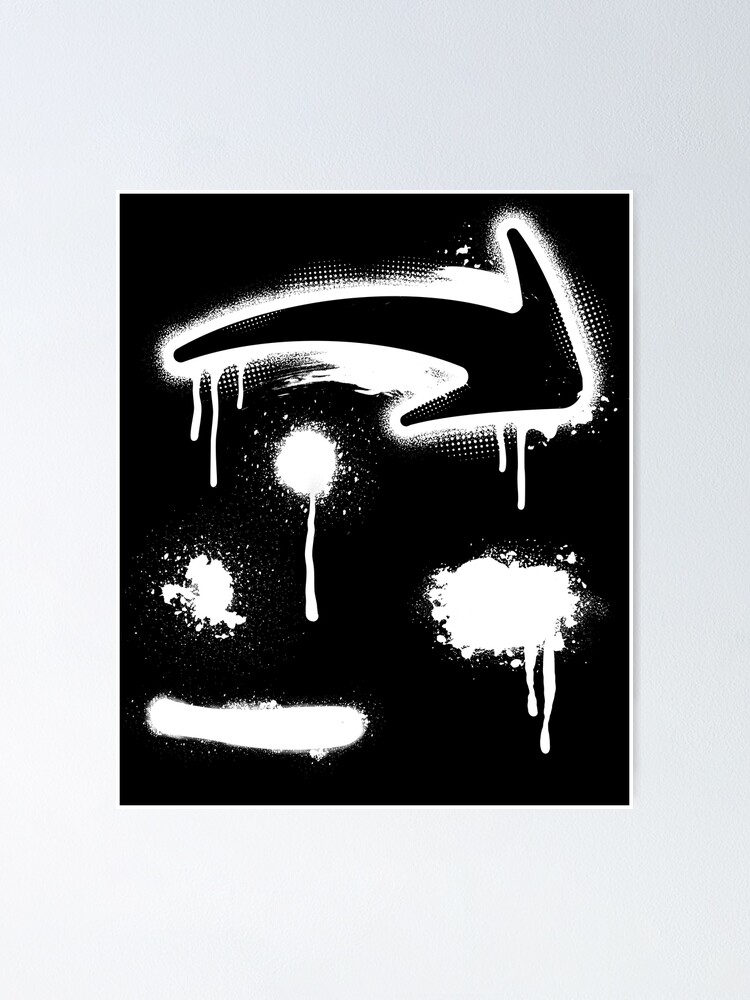 "White Graffiti Spray Paint Gangster Street Art" Poster for Sale by ...