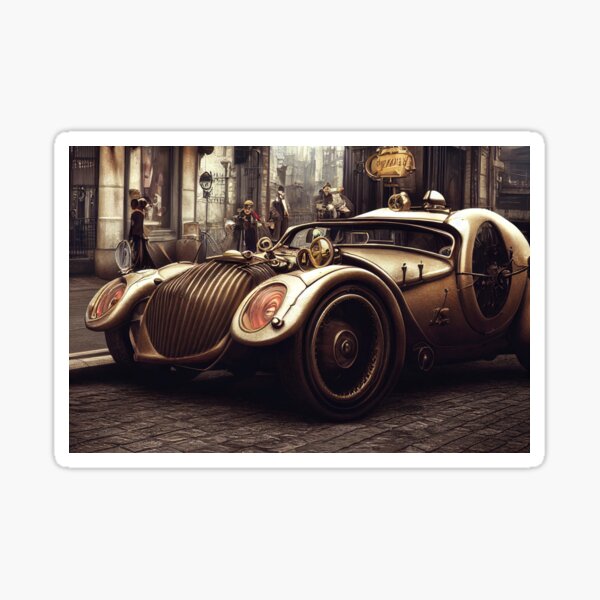 "Steampunk Sports Car" Sticker for Sale by MarkColeImaging | Redbubble