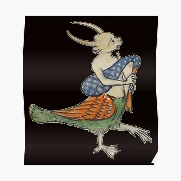 "Medieval Creature with Bagpipes Meme" Poster for Sale by VintageManiac ...