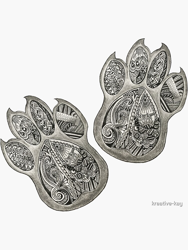 "Double Paw Print" Sticker for Sale by kreative-kay | Redbubble