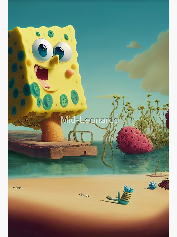"Spongebob multiverse no.1" Sticker for Sale by Mid-Leonardo | Redbubble