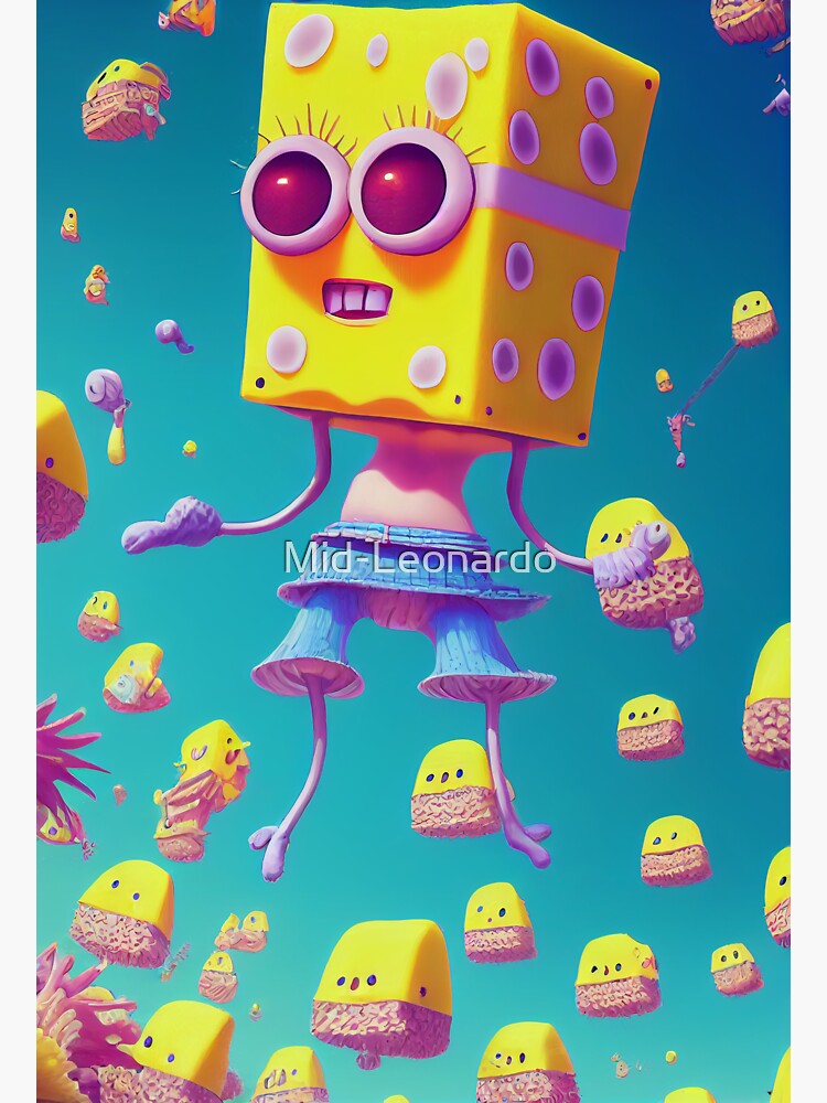 "Spongebob multiverse no.2" Sticker for Sale by Mid-Leonardo | Redbubble