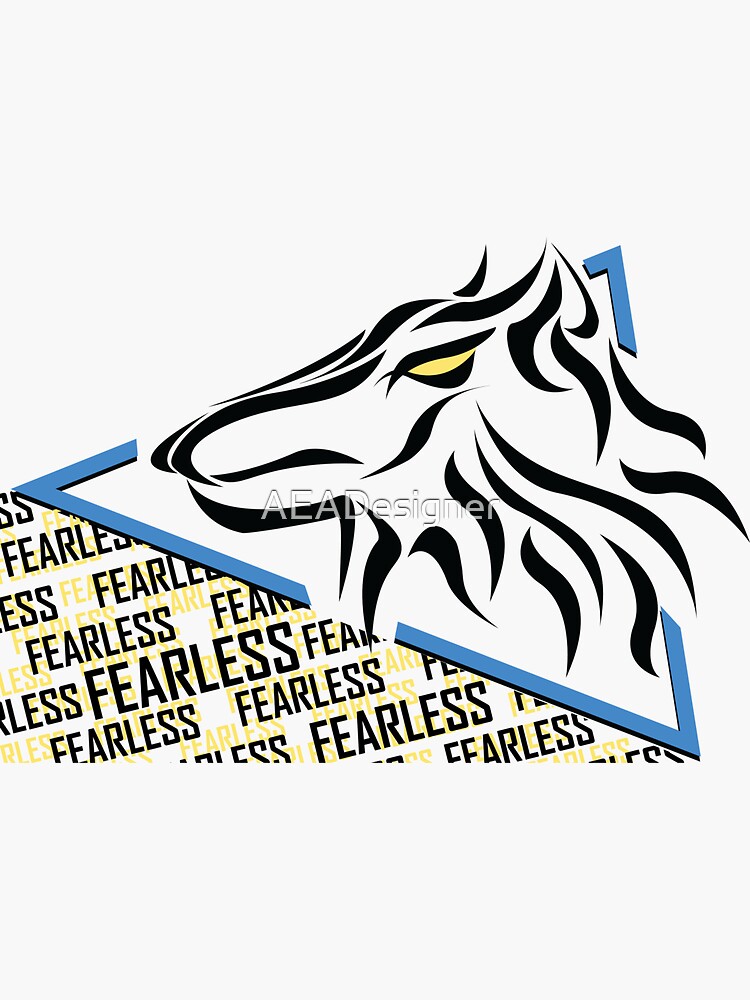 "fearless wolf art logo" Sticker for Sale by AEADesigner | Redbubble