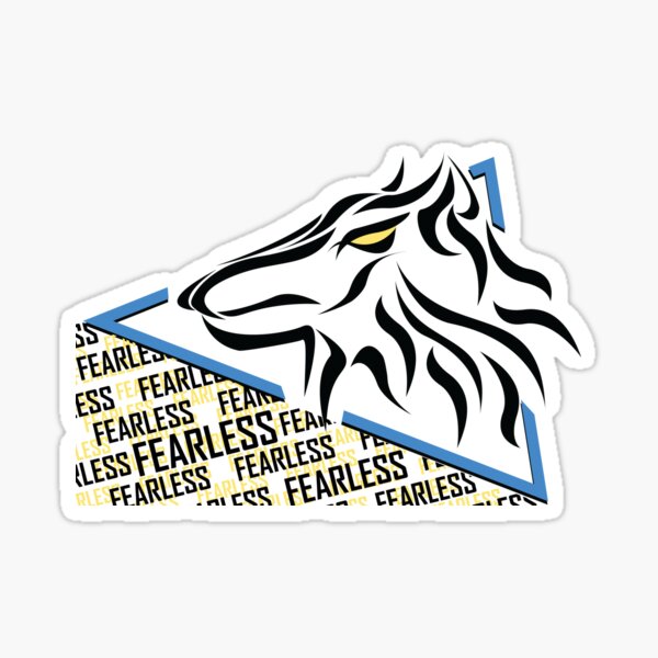 "fearless wolf art logo" Sticker for Sale by AEADesigner | Redbubble