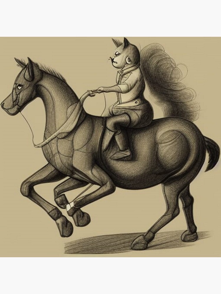 "Akanah Dyer The Cat found a hourse" Sticker for Sale by akanahdyer ...