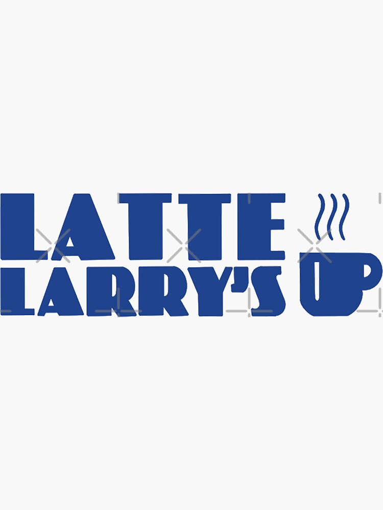 "Latte Larry's Coffee Shop" Sticker for Sale by ZazasDesigns | Redbubble