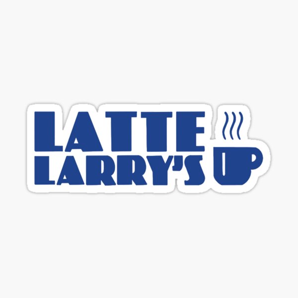 "Latte Larry's Coffee Shop" Sticker for Sale by ZazasDesigns | Redbubble