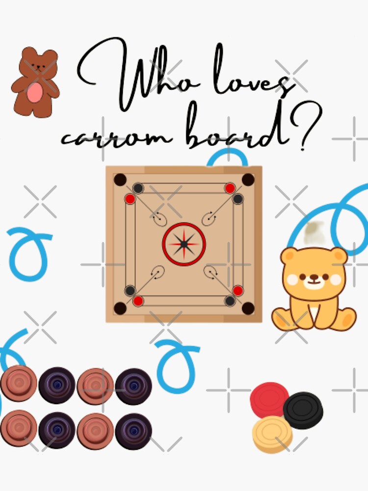 "Carrom Board Game Design t.shirt " Sticker for Sale by Ramageethu ...