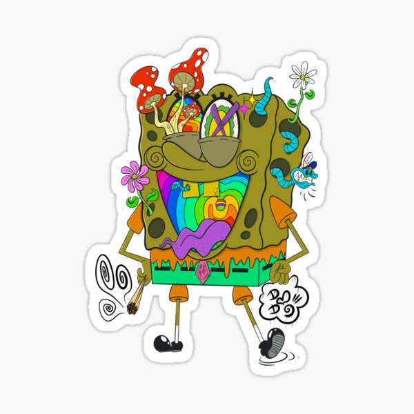 "SpongeHigh" Sticker for Sale by art4higherss | Redbubble