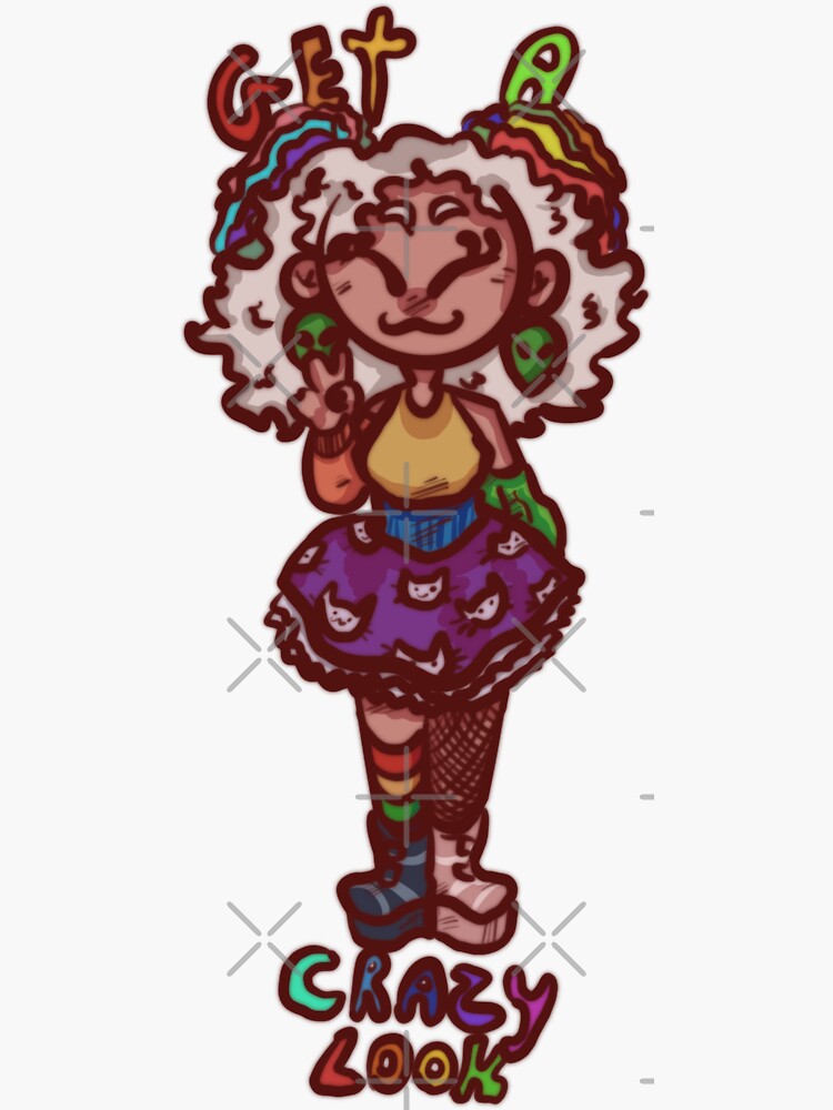 "Get A Crazy Look Character Colorful original design " Sticker for Sale ...