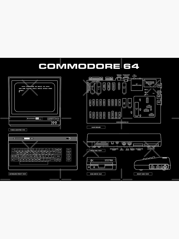 "Commodore 64 (White Stencil - No Background)" Sticker for Sale by ...