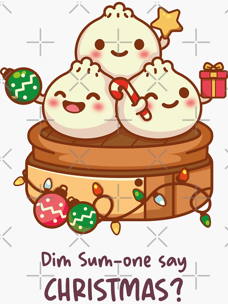 "DIM SUM CHRISTMAS TEE" Sticker for Sale by HOLY-D-TEE | Redbubble