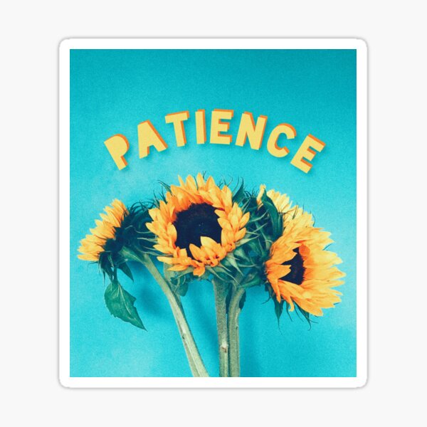 "Sunflower Graphic "PATIENCE"" Sticker for Sale by Zyrtec21 | Redbubble