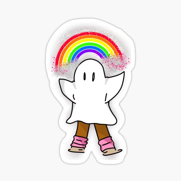 "Rainbow ghost" Sticker for Sale by Rocklights | Redbubble