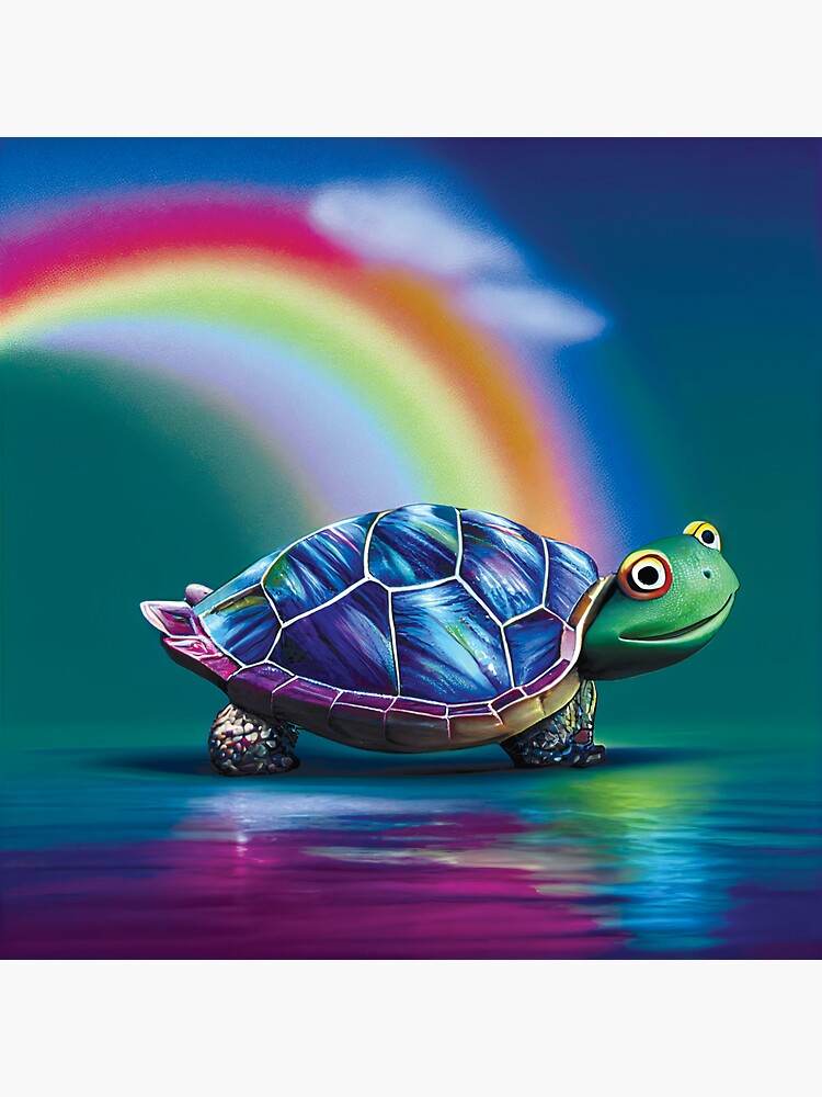 "Cute Rainbow Turtle Art" Sticker for Sale by Geminiartstudio | Redbubble