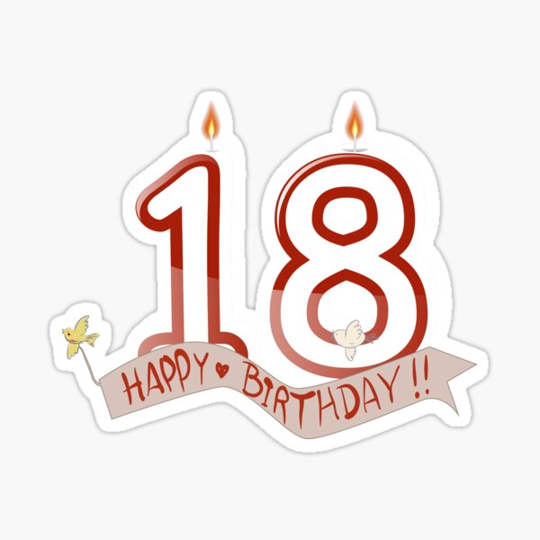 "Happy 18th Birthday " Sticker for Sale by ad-ben | Redbubble