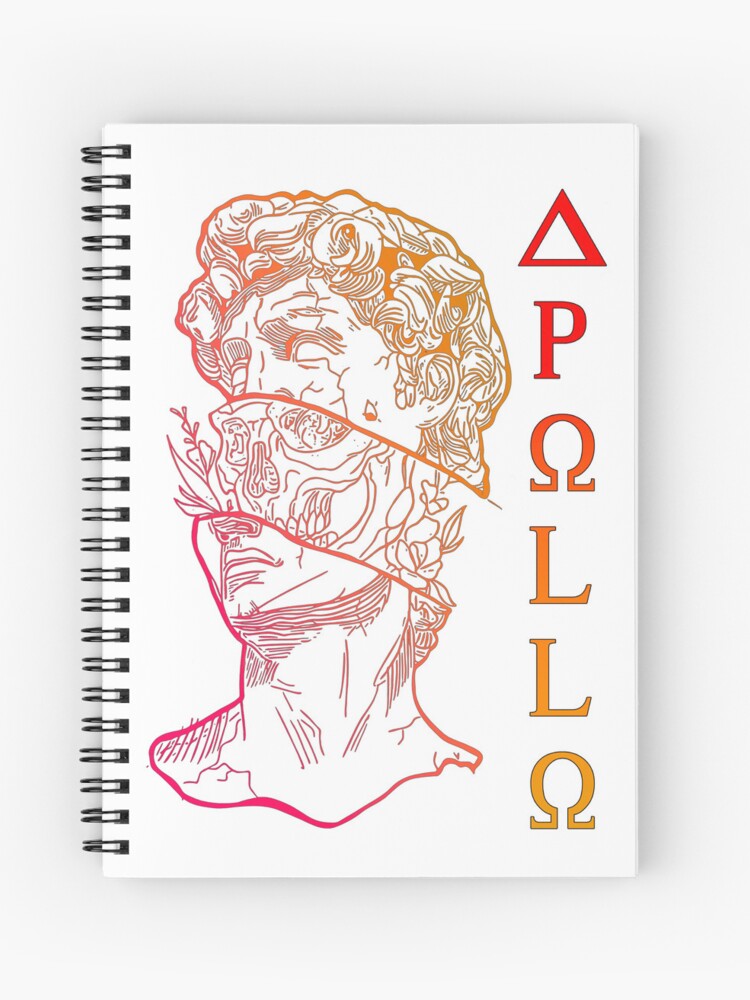 "Apollo God split head Skull with Flowers" Spiral Notebook for Sale by ...