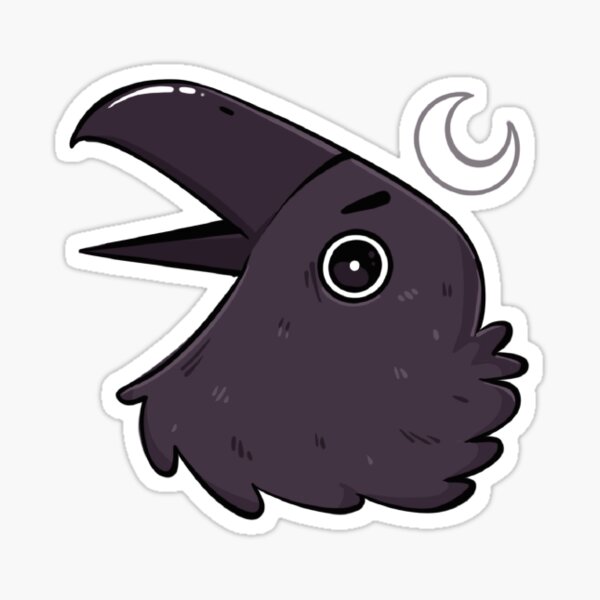 "Tiny Flint - Crow" Sticker for Sale by aurora-c-illust | Redbubble