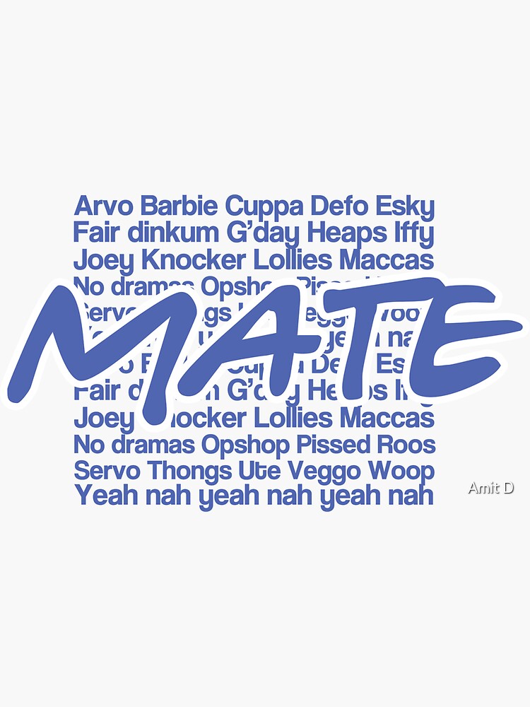 "A for Australian Slang" Sticker for Sale by amitd27 | Redbubble