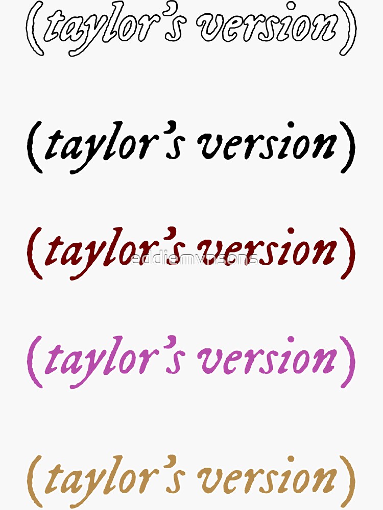 "( taylor’s version )" Sticker for Sale by eddiemvnsons | Redbubble