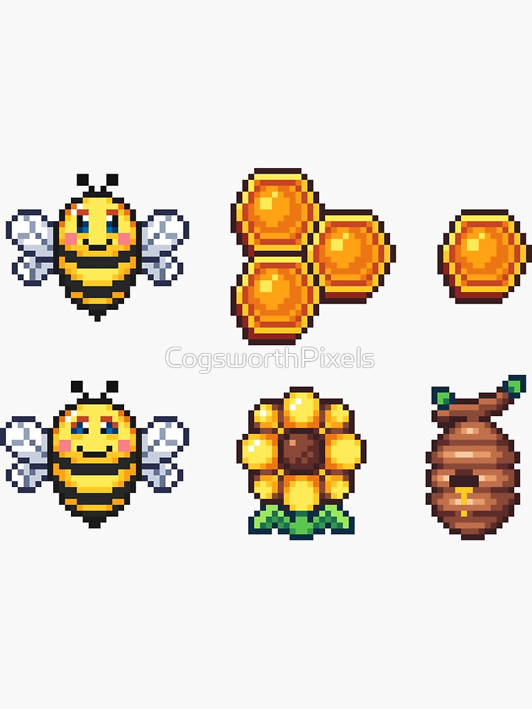 "Cute Bee Sticker Pack" Sticker for Sale by CogsworthPixels | Redbubble