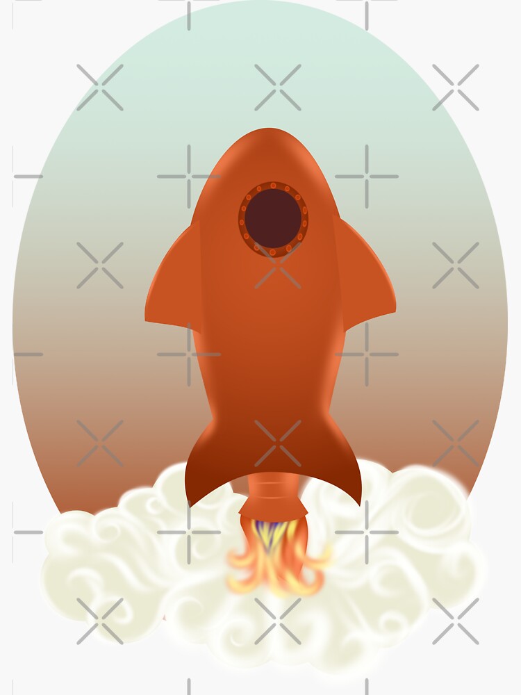 ""Rocket Launch"" Sticker for Sale by Ferelwing | Redbubble