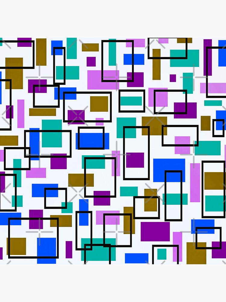 "Retro Inspired Rectangles" Sticker for Sale by TotallyRetroArt | Redbubble