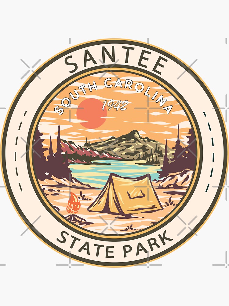 "Santee State Park South Carolina Vintage Emblem" Sticker for Sale by ...