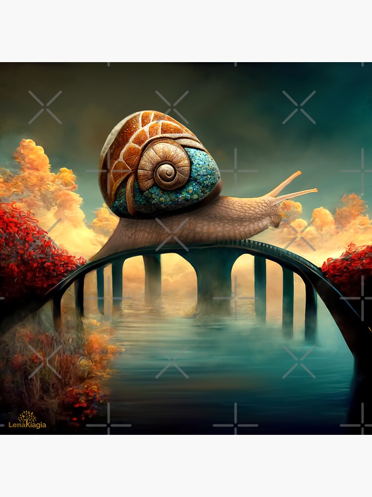"Snail walking on a bridge | Abstract Wild Life" Sticker for Sale by ...