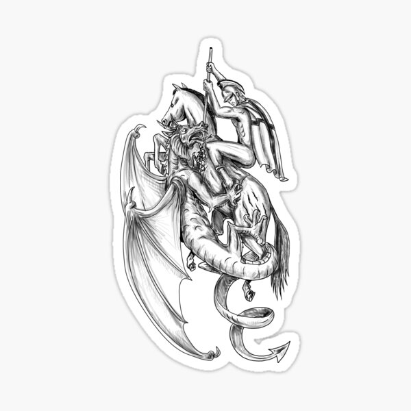 "St George Slaying Dragon Tattoo" Sticker for Sale by patrimonio ...