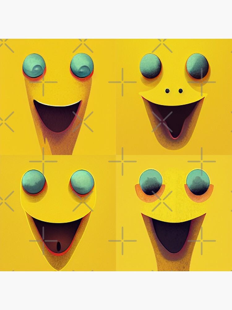 "Smiley face, Yellow "wow" character in cartoon style" Sticker for Sale ...