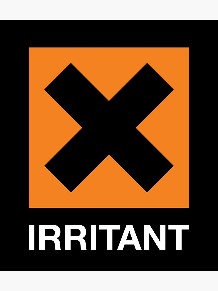 "Irritant Symbol (On Black)" Sticker for Sale by STUDIO-72 | Redbubble