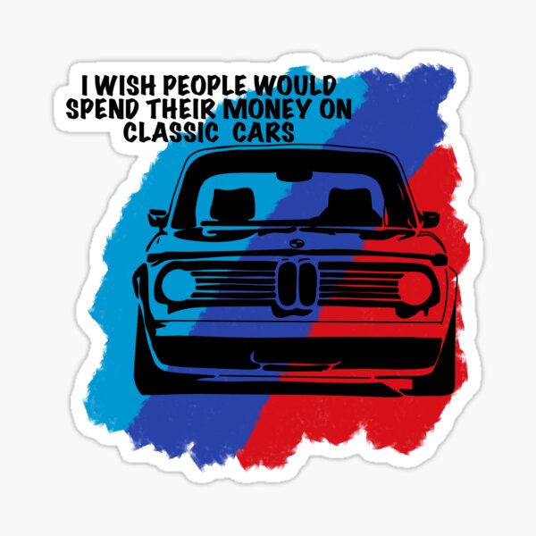 "AESTHETIC LOGO OF A CLASSIC CAR BLUE SKY BLUE RED E28 SAYS I WISH ...