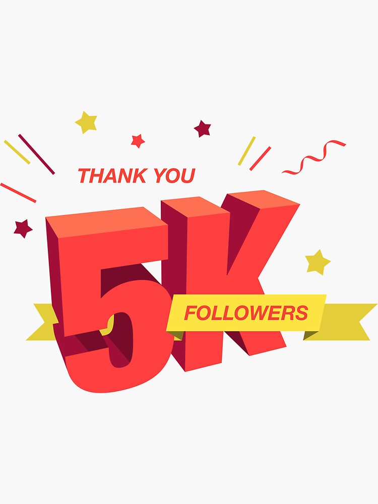 "5k Followers Thank You For Social Media and Content Creators" Sticker ...