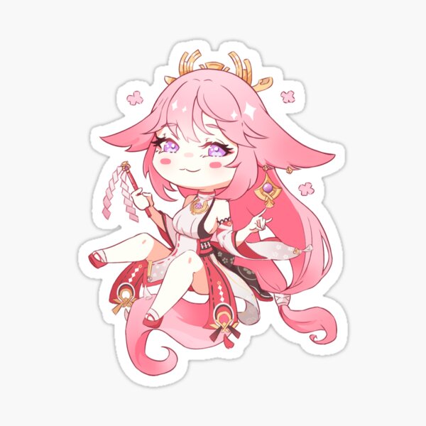"Genshin Impact - Yae Miko Chibi" Sticker for Sale by JudyAlter | Redbubble