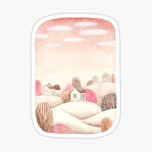 "Pink winter day" Sticker for Sale by Laorel | Redbubble