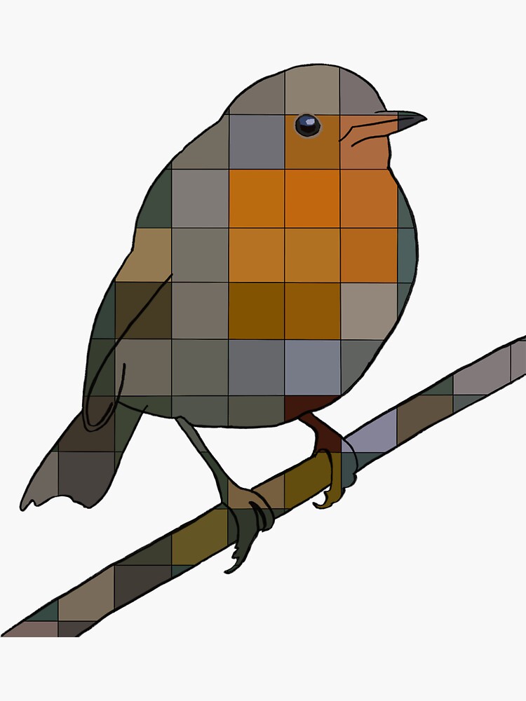 "Patchwork Robin" Sticker for Sale by Shimmersnap | Redbubble