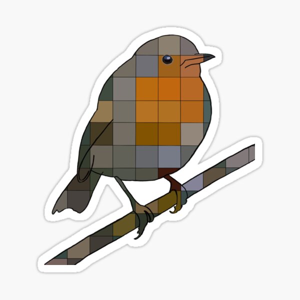 "Patchwork Robin" Sticker for Sale by Shimmersnap | Redbubble