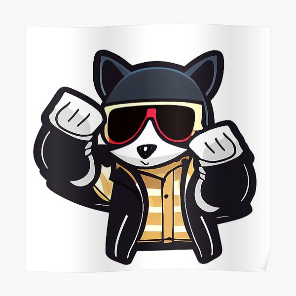 "Badass Funny Raccoon with Shades [2]" Poster for Sale by KOTOdesign ...