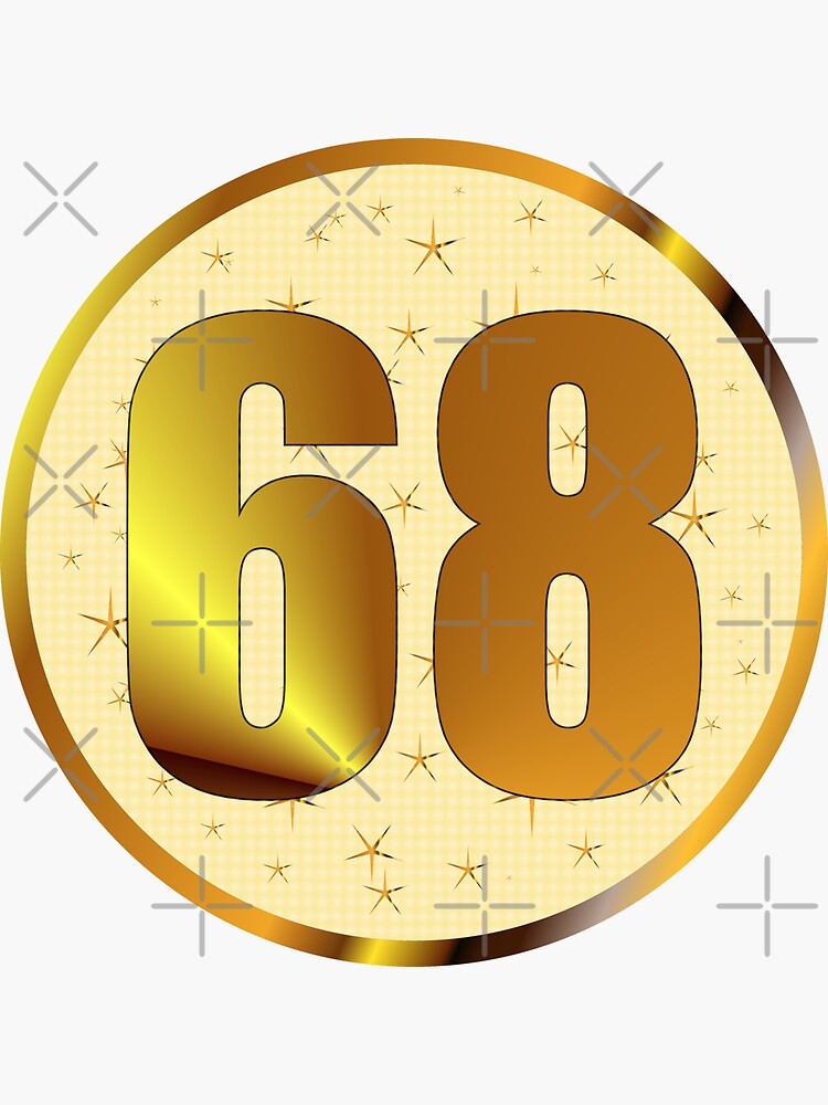 "68 Vintage Years Retro Gold" Sticker for Sale by PlanetMonkey | Redbubble