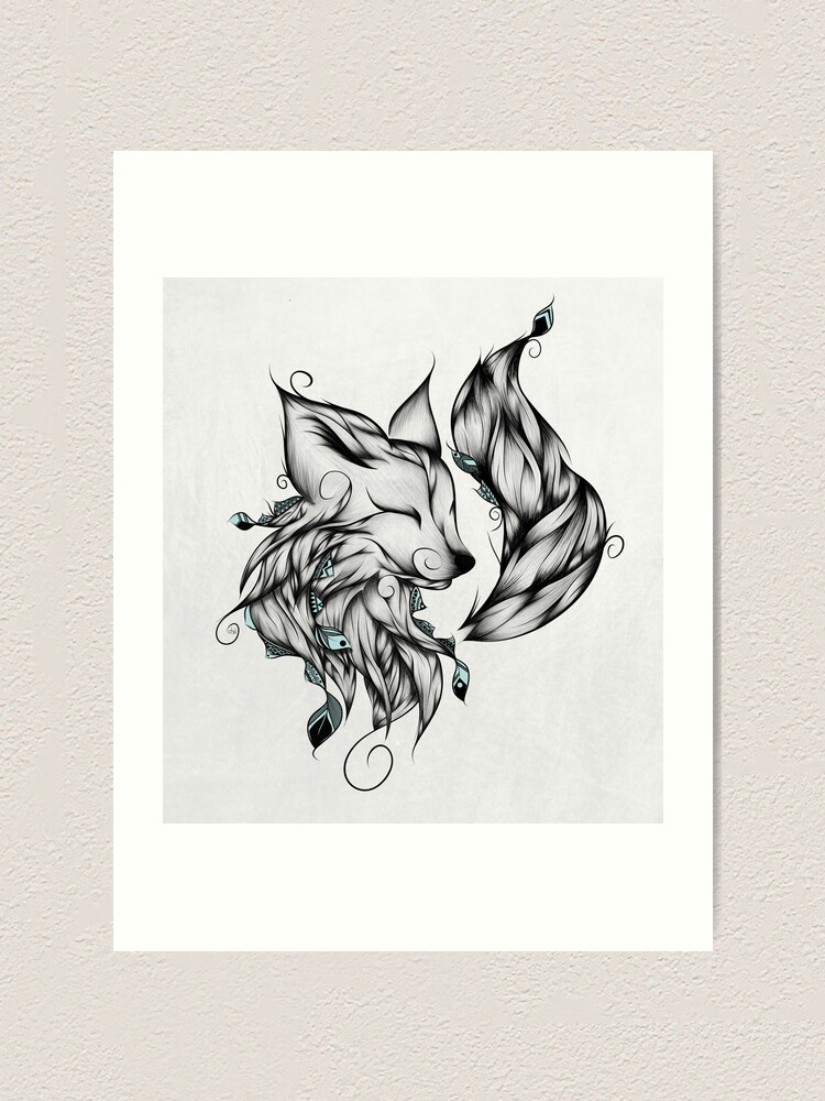 "Fox B&W " Art Print for Sale by LouJah- | Redbubble