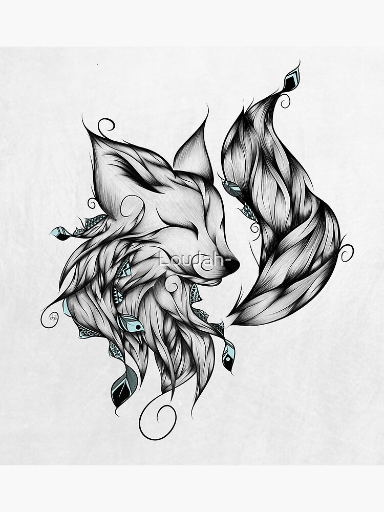 "Fox B&W " Art Print for Sale by LouJah- | Redbubble