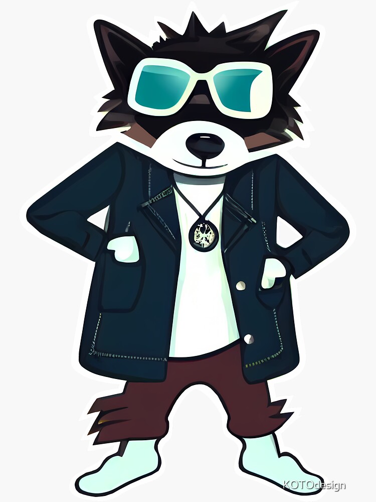 "Badass Funny Raccoon with Shades" Sticker for Sale by KOTOdesign ...