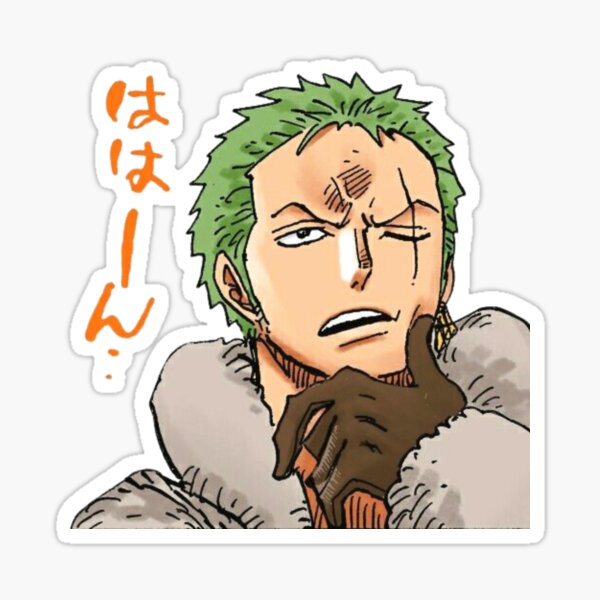 "Thinking zoro one piece" Sticker for Sale by mayvsantillan | Redbubble