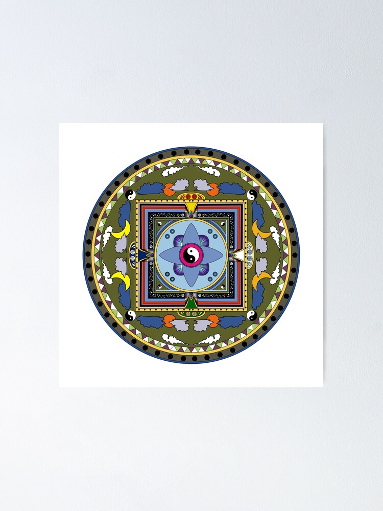 "Mandala sticker, Dragon Pattern stickers, Tibetan art sticker, India ...