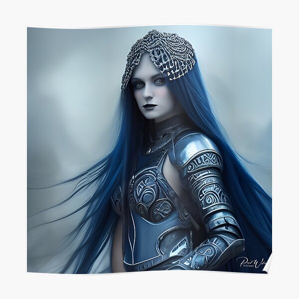 "Gothic Blue Warrior Woman" Poster for Sale by WilcoxPhotoArt | Redbubble