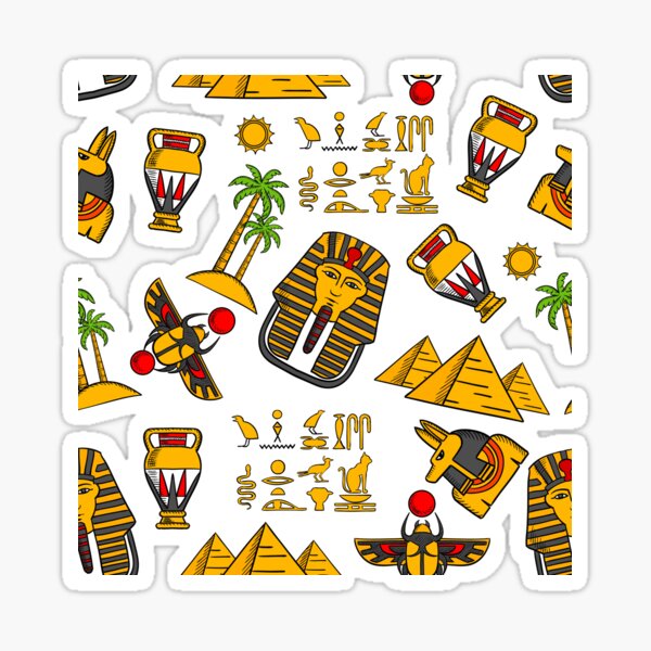 "Ancient Egyptian Hieroglyphs Yellow" Sticker for Sale by ASLI-SH ...