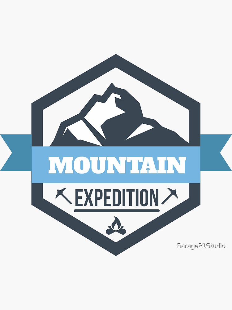 "mountain expedition" Sticker for Sale by Garage21Studio | Redbubble