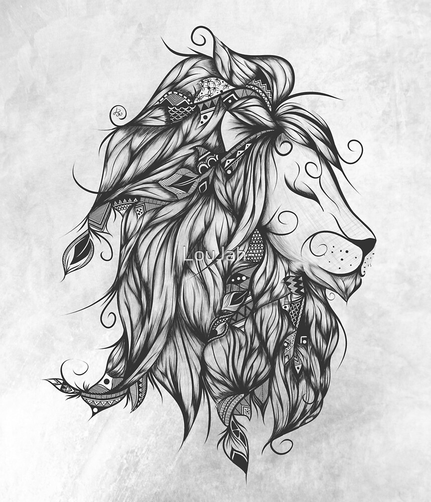 "Poetic Lion B&W " by LouJah- | Redbubble